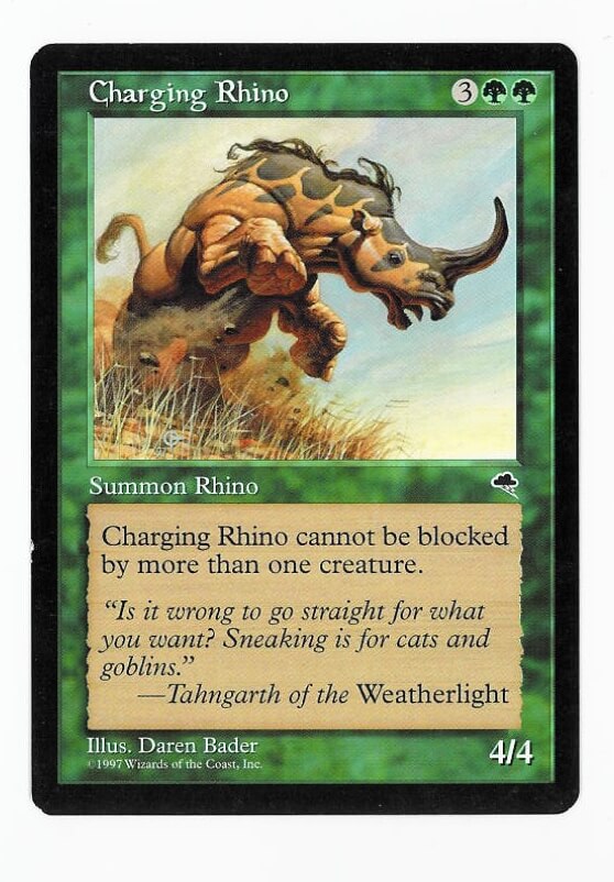 -=Chameleon's Den=- Magic the Gathering Tempest Card: Charging Rhino -=Chameleon's Den=- Magic the Gathering Tempest Card: Charging Rhino